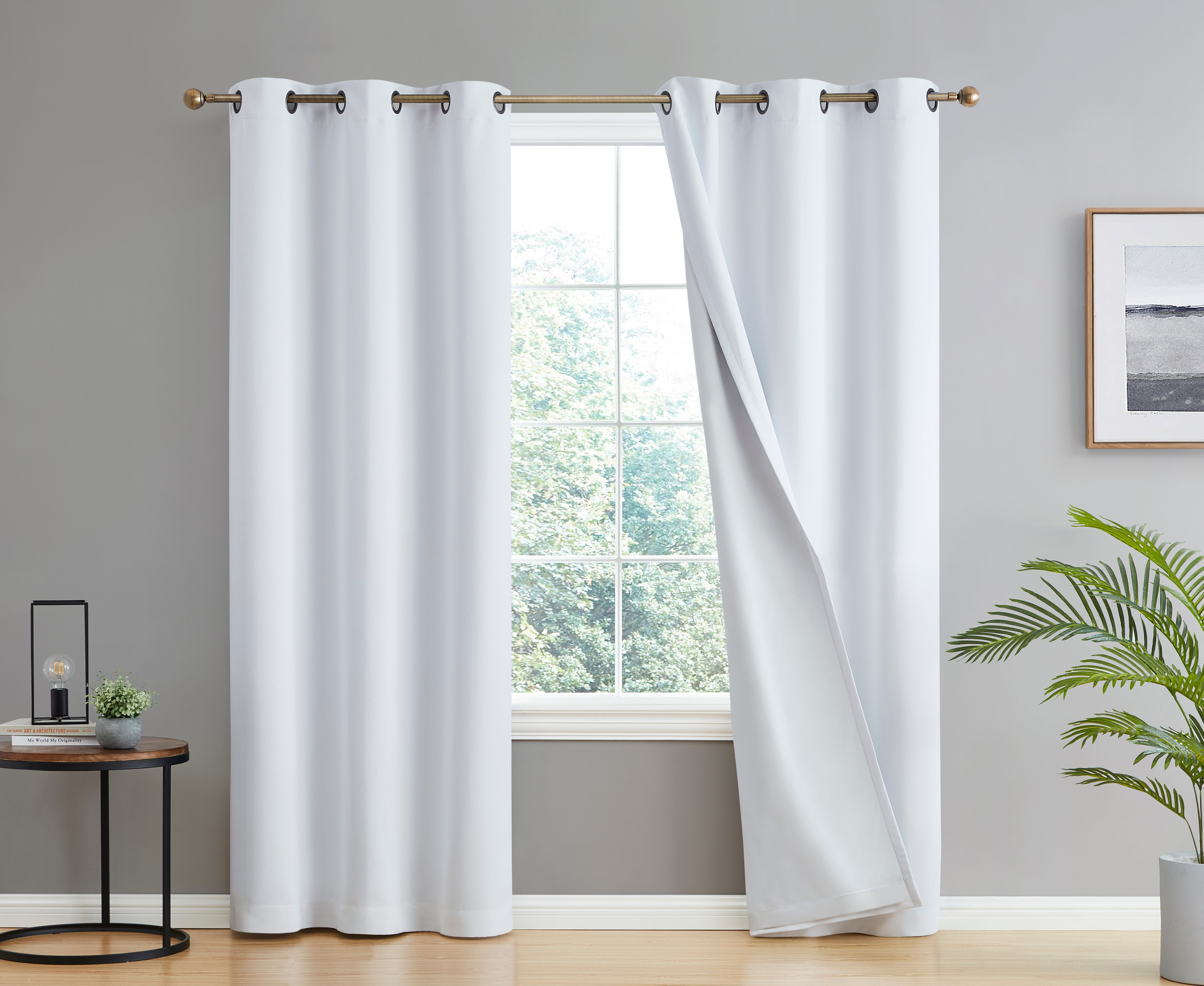 THD Virginia Insulated Blackout Grommet Curtain Panels for Living Room - Set of 2, Drapes ...