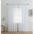 THD Zoey Faux Linen Textured Semi Sheer Window Rod Pocket Thick ...