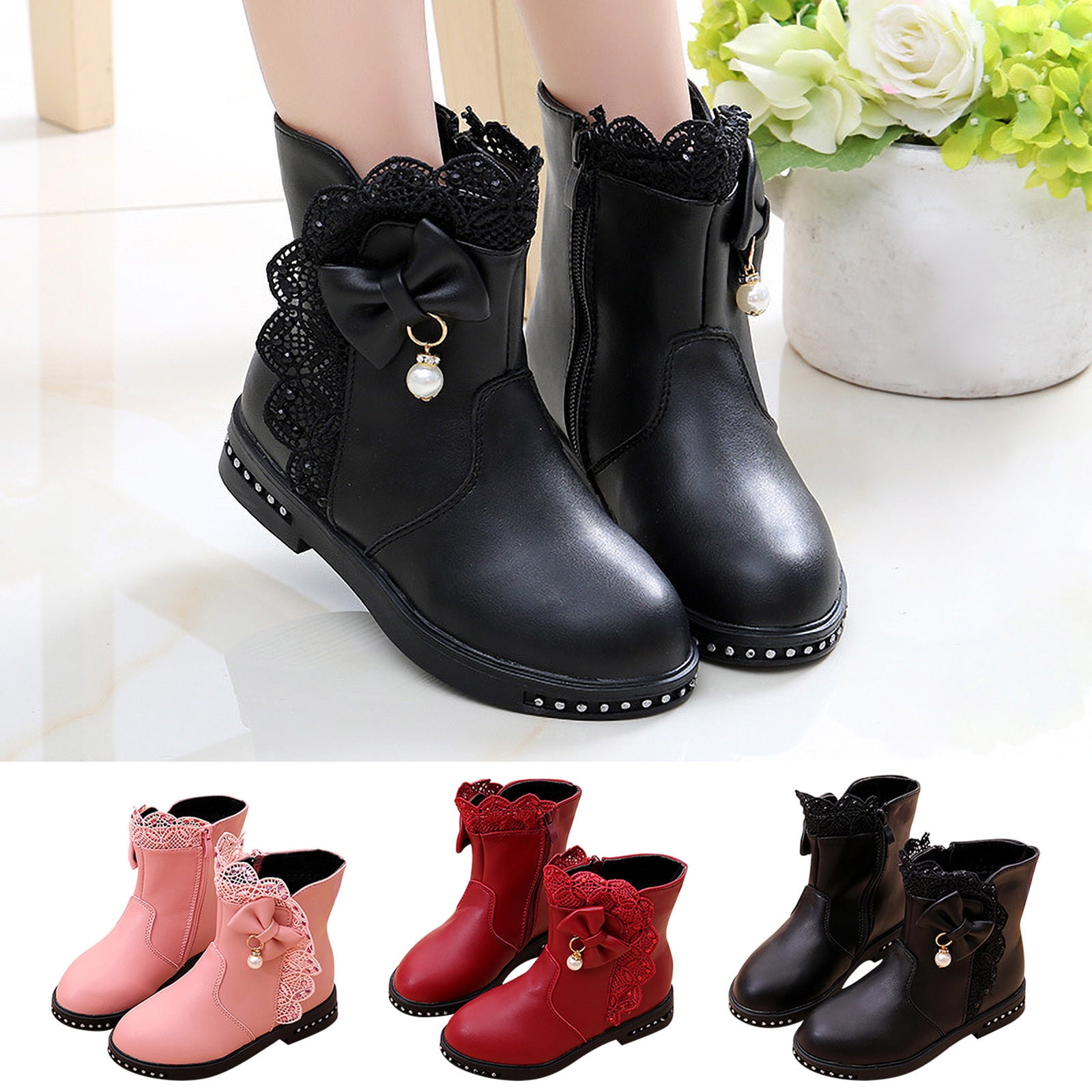 THDHVS Boots for Girls,Fall Princess Soft Sole Middle School Students ...