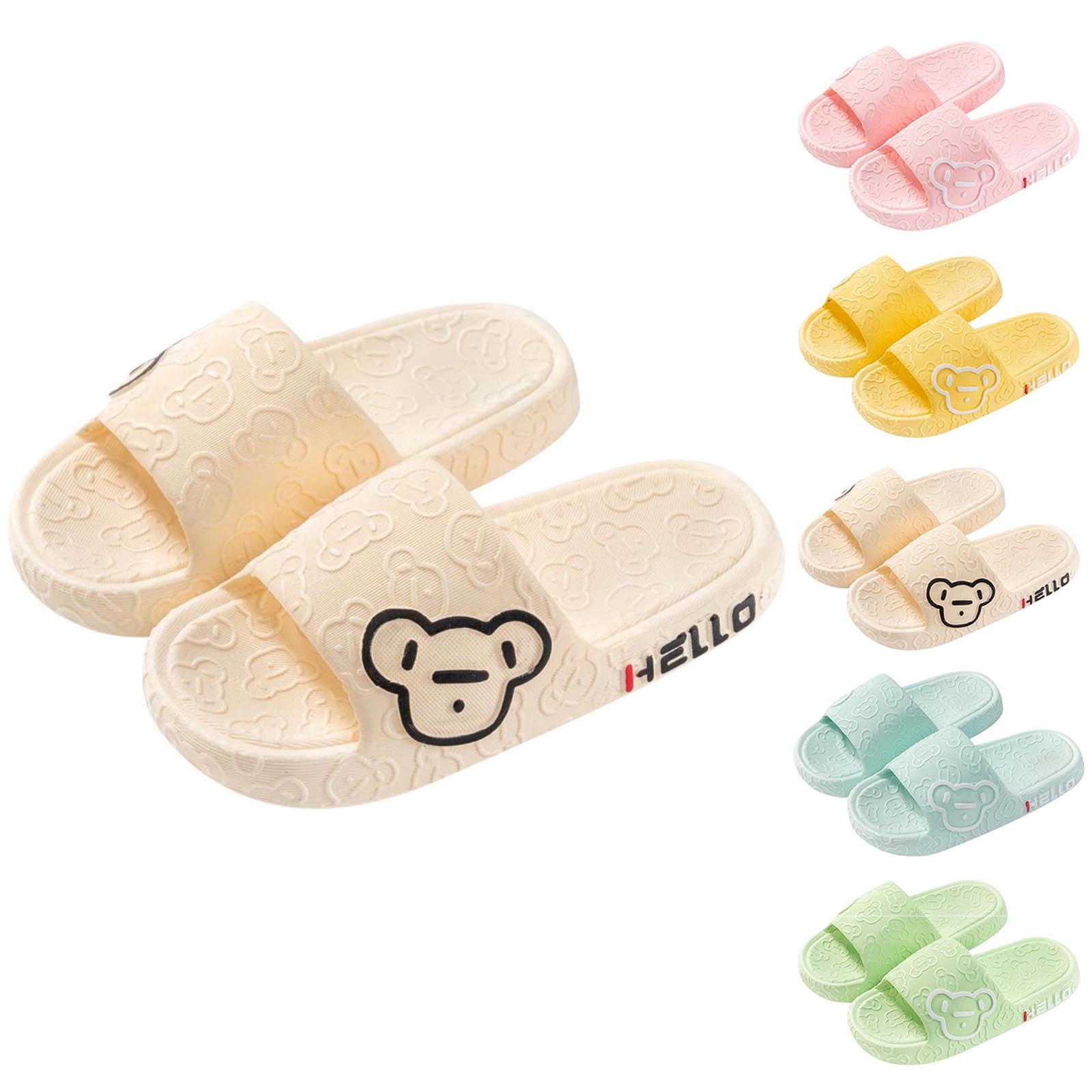 THDHVS Boys Slippers,Kid's Summer Solid Color Teddy Bear Slippers ...