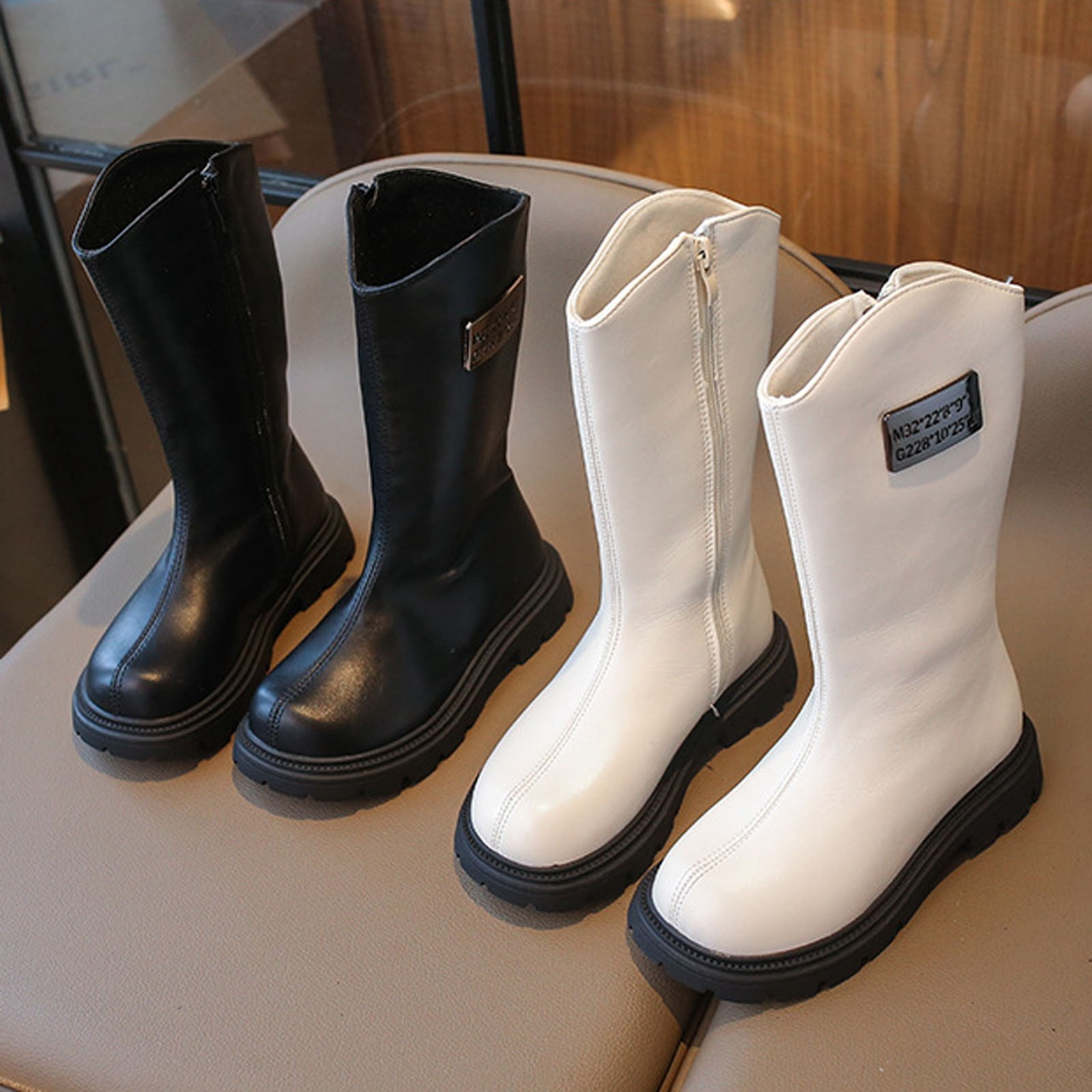 THDHVS Girls Boots,Girls Tall Boots with Side Zipper Closure and ...