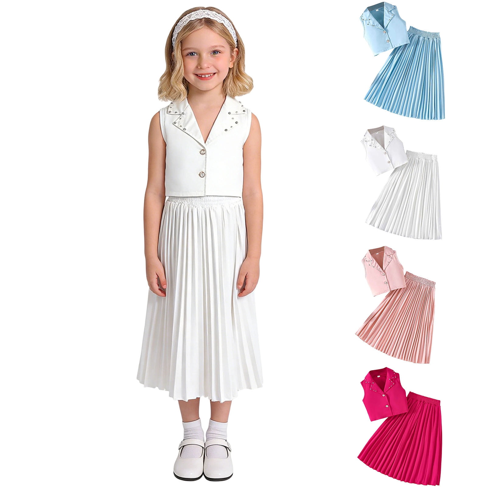 THDHVS Girls Outfits,Outfits for Girls,Sparkle Blazer Collar Top with ...