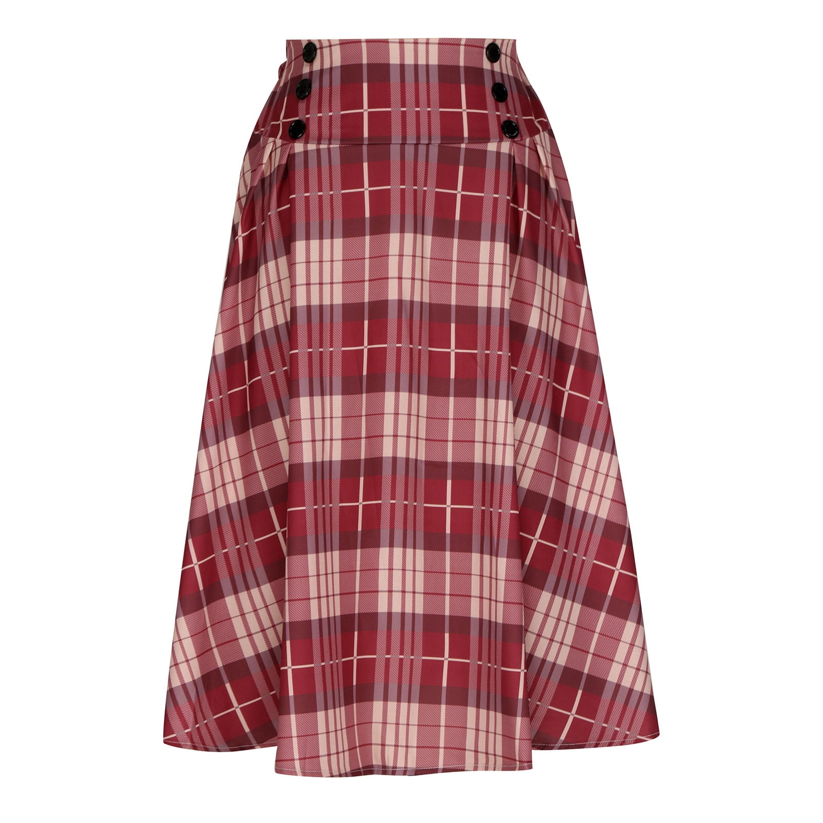 THDHVS Plaid Skirt,Skirts for Women,Womens Long Plaid Skirts High ...