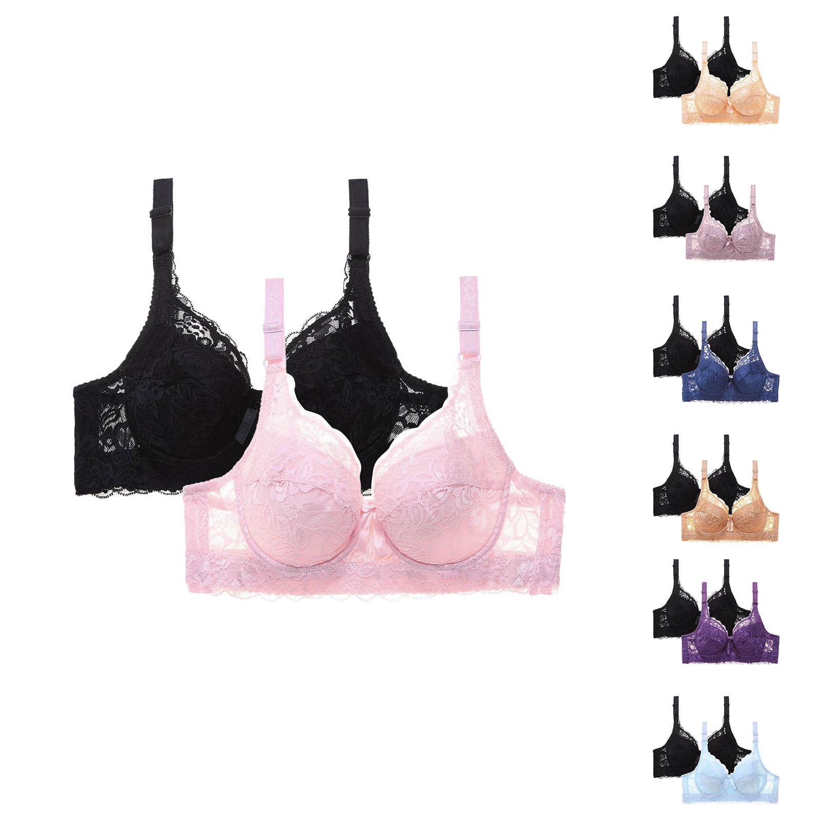 THDHVS Womens Bras,Push Up Bras for Women,2 Pack Underwire Bras Full ...