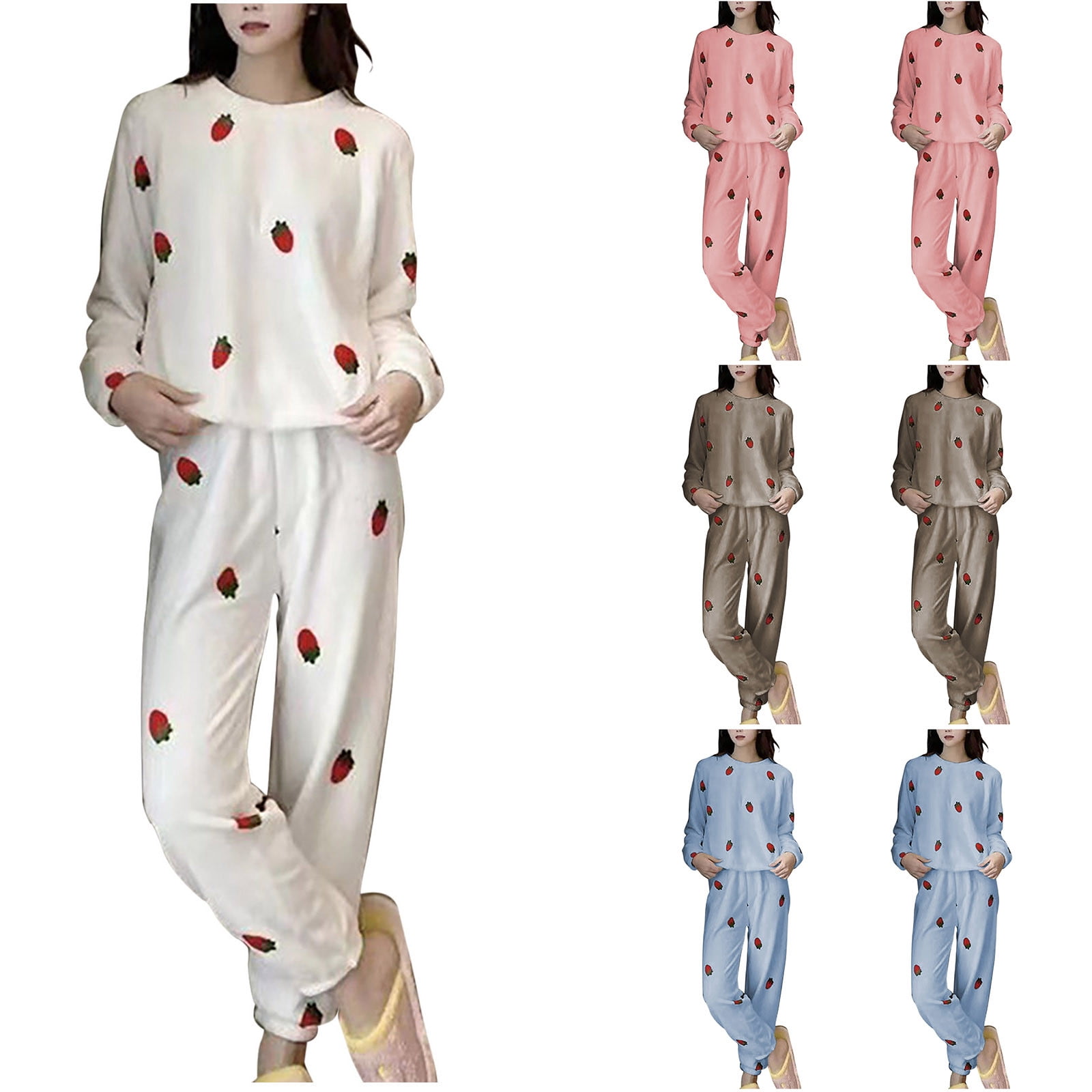 THDHVS Fall Pajamas Women,Lounge Sets for Women,Women's Flannel Long ...