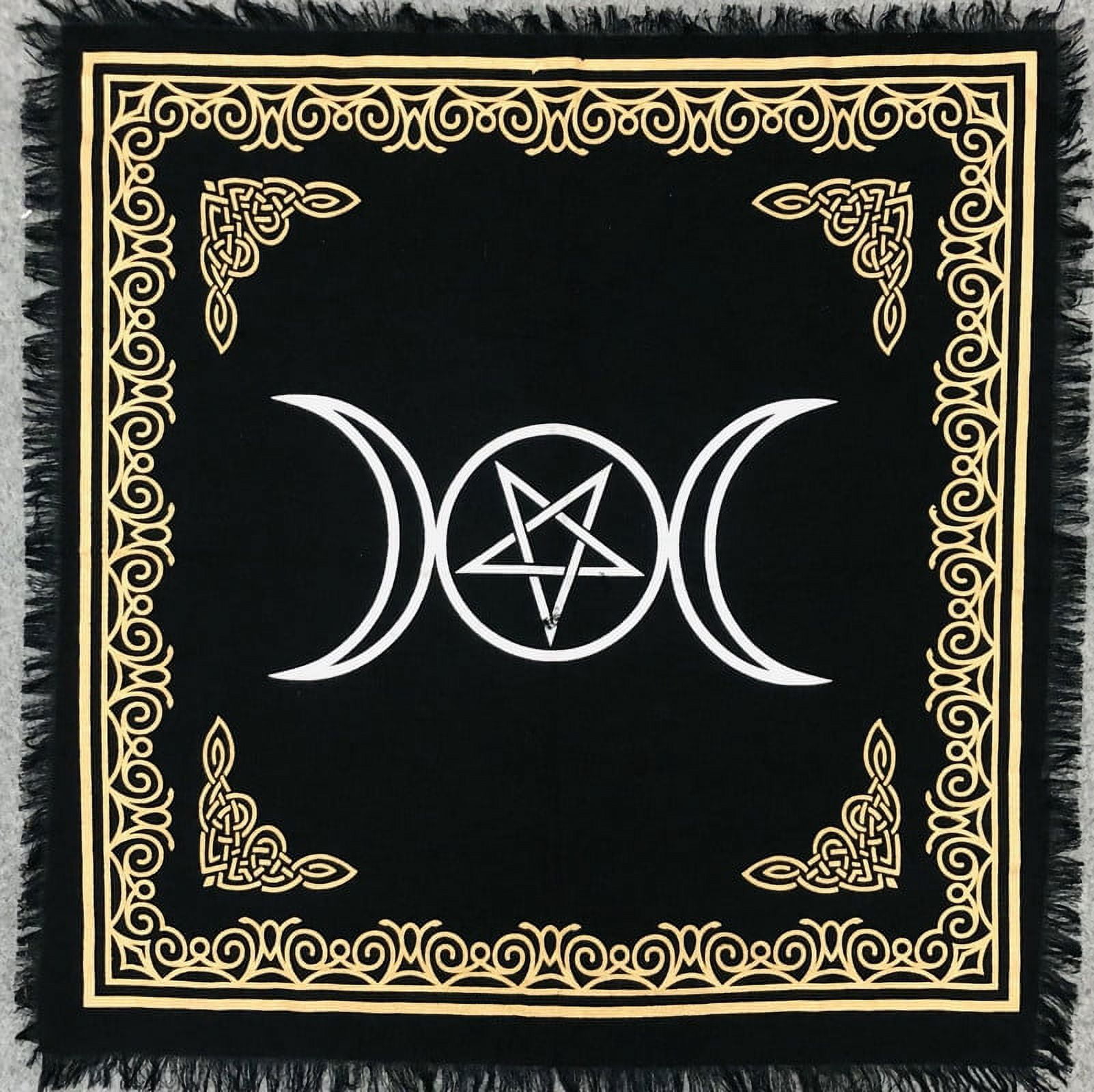 THE ART BOX Altar Cloth Tarot Cards Table Napkins Witchcraft Supplies Black Gold Tablecloth ...