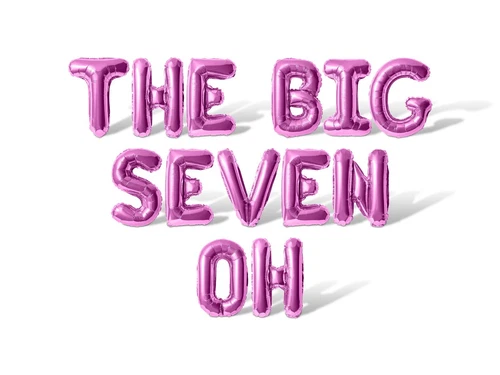 THE BIG SEVEN OH Letter Balloon Banner - 70th Birthday Party Supply ...