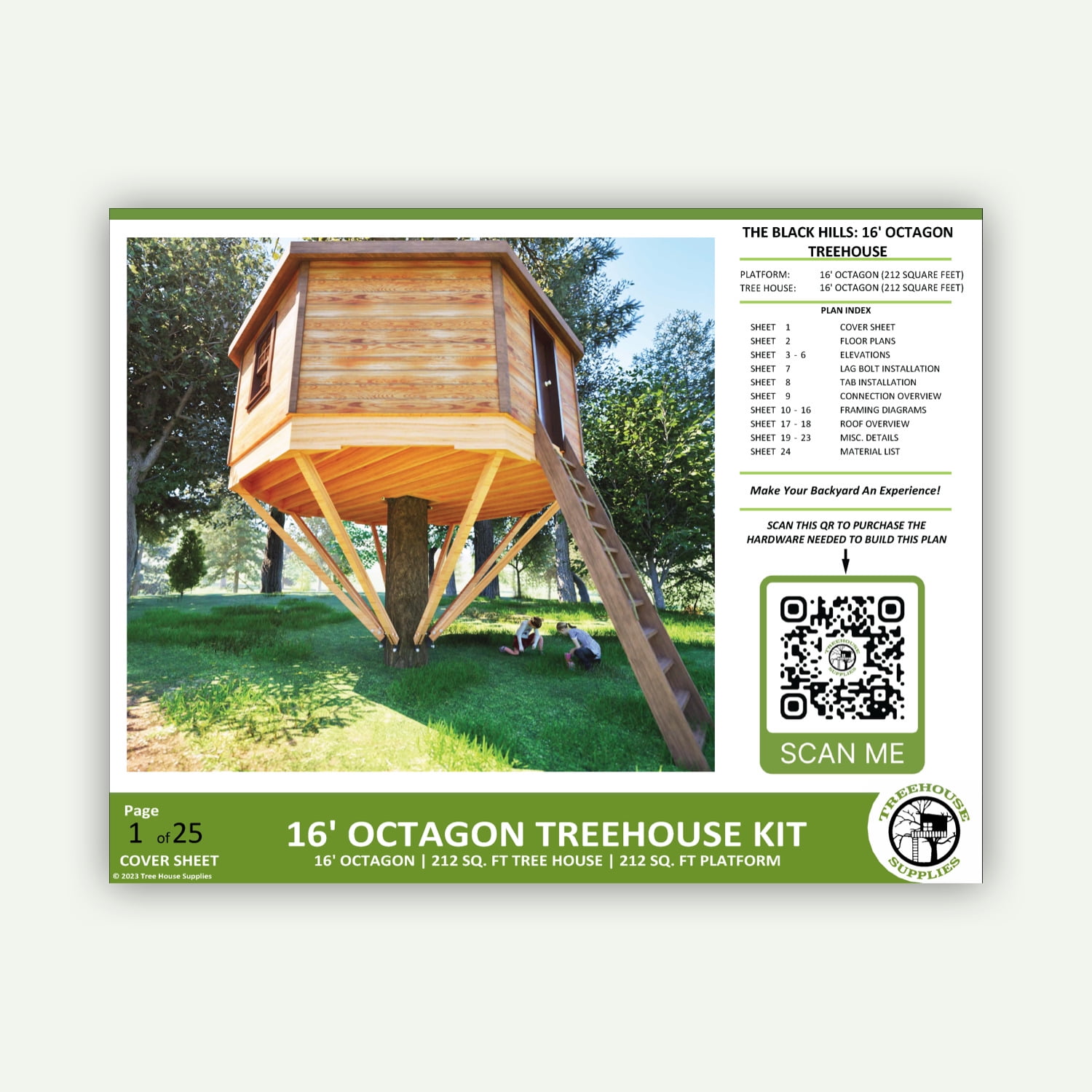 THE BLACK HILLS © : 16' Octagon Treehouse Plan - Walmart.com