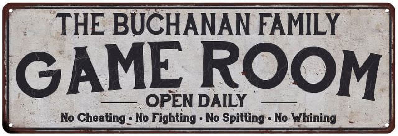 THE BUCHANAN FAMILY Game Room Country Metal 6x18 Sign 106180042879 ...