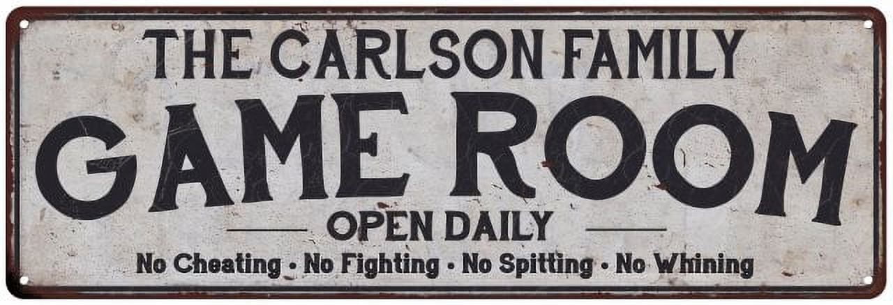 THE CARLSON FAMILY Game Room Country Metal 8x24 Sign 108240042669 ...