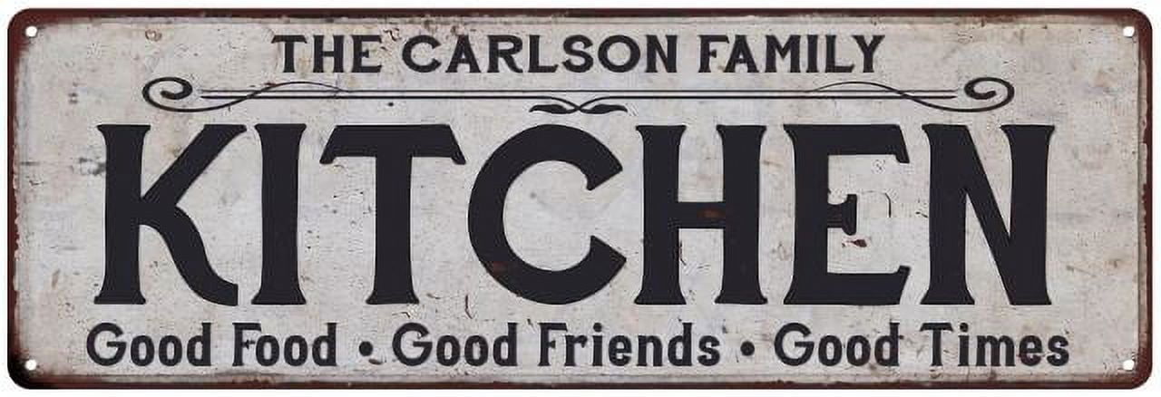 THE CARLSON FAMILY KITCHEN Chic Metal Sign 6x18 106180039226 - Walmart.com