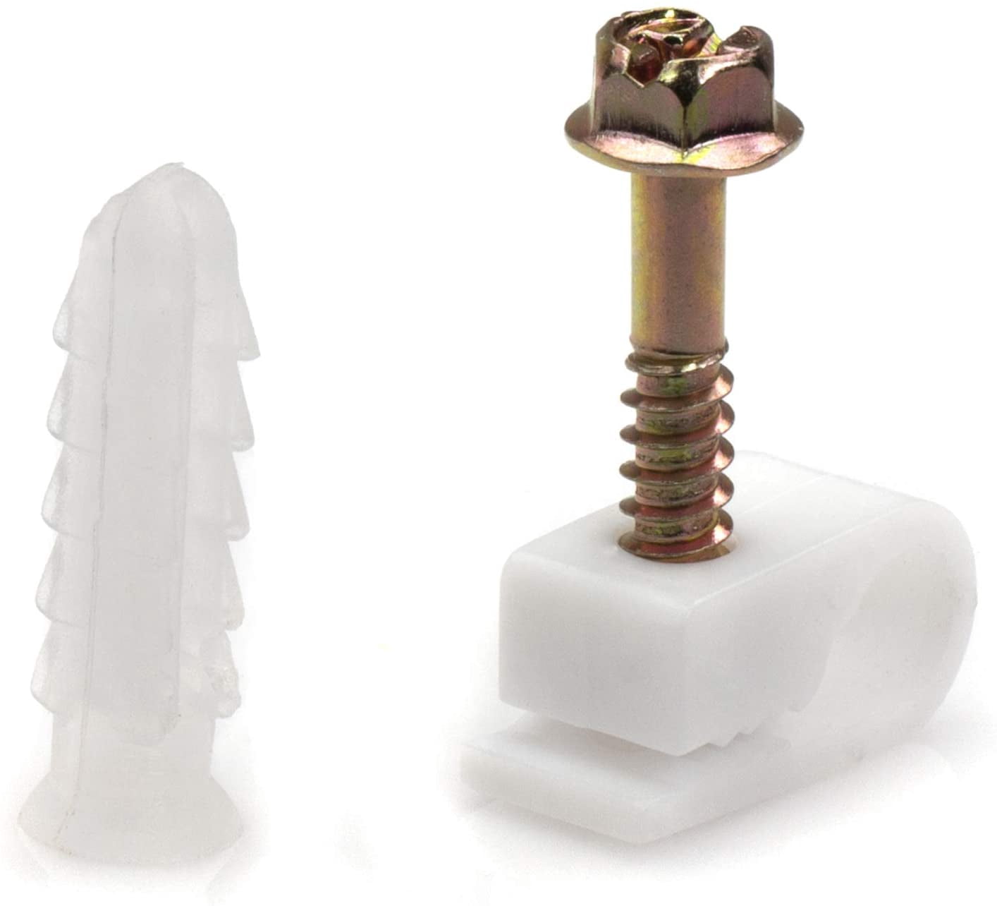 THE CIMPLE CO - (10) Ribbed Conical Anchors and (10) White Screw Clips ...