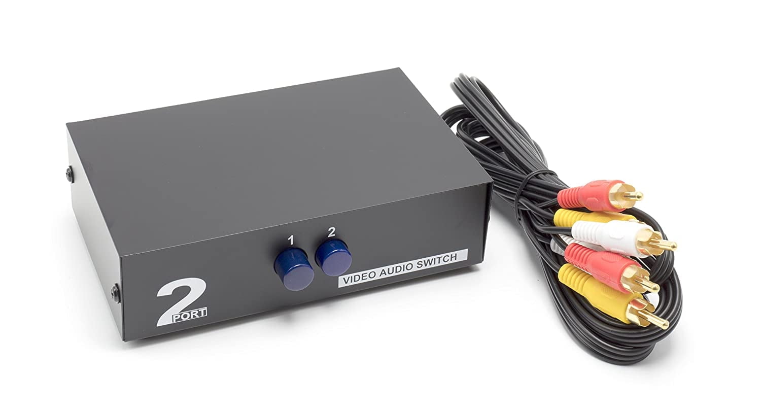 THE CIMPLE CO - 2 Way Switch Composite Video Switcher -Black- with RCA ...