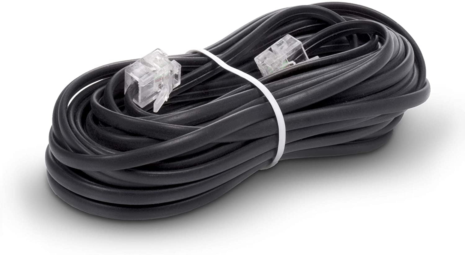 THE CIMPLE CO 25 FT Modular Phone Line Cord, Black, 2 Conductor ...