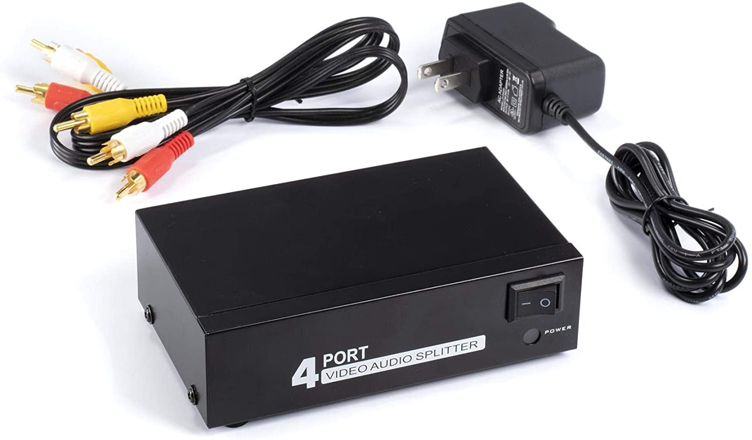 THE CIMPLE CO - 4 Port RCA Audio Video Splitter - 1-In 4-Out AV Switch ...