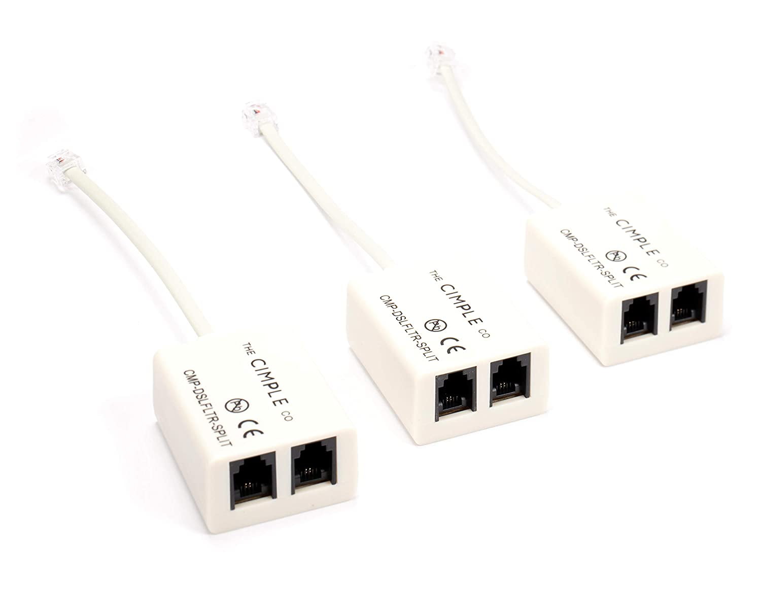 THE CIMPLE CO - DSL Phone Line Filter - 3 Pack - Reduce Digital Noise ...