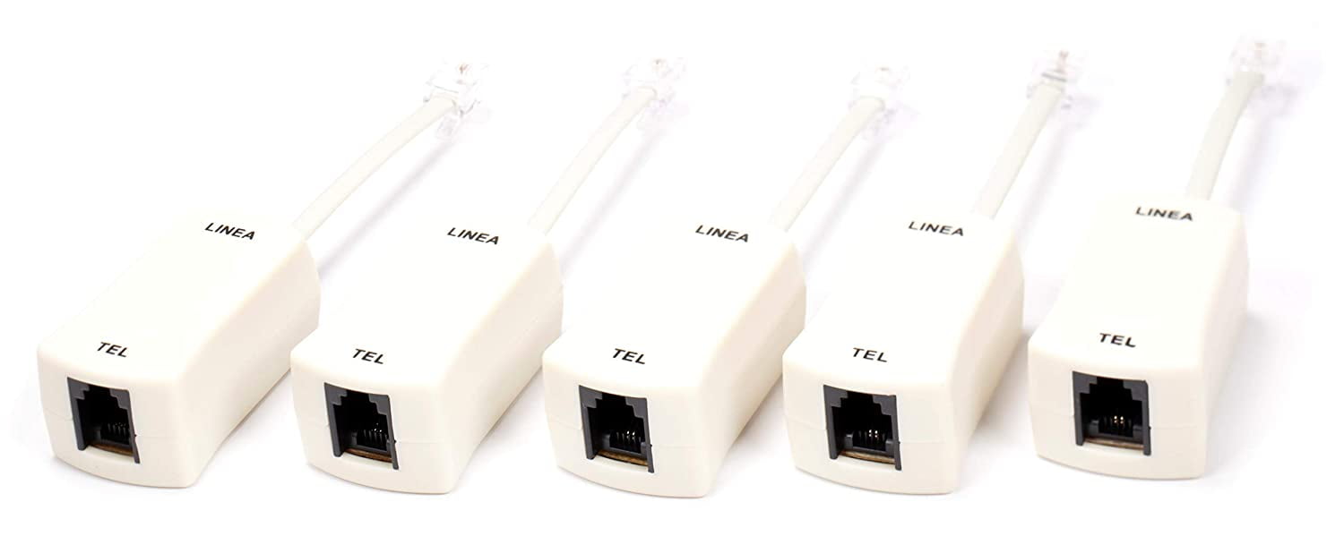 THE CIMPLE CO - DSL Phone Line Filter - 5 Pack - Ivory - Reduce Digital ...