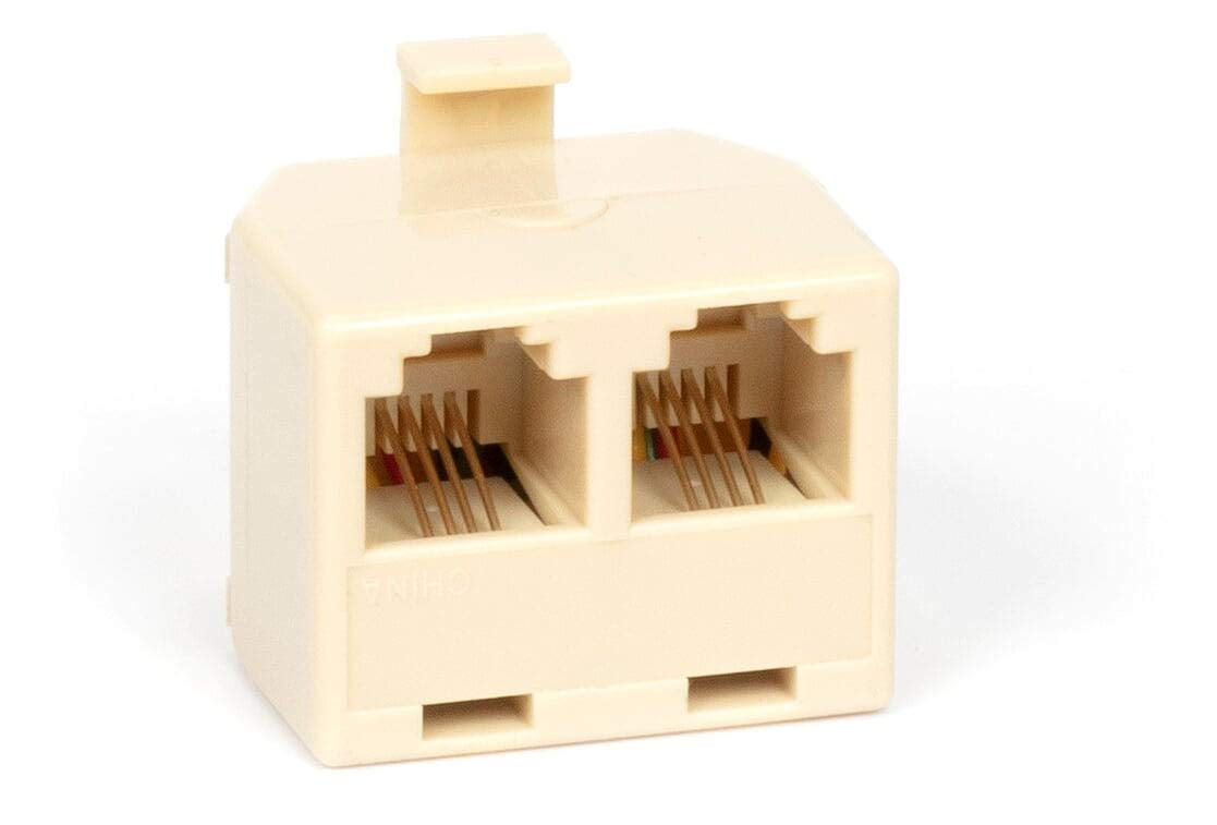 THE CIMPLE CO - Duplex Modular Phone Wall Jack Adapter (IVORY) RJ11 ...