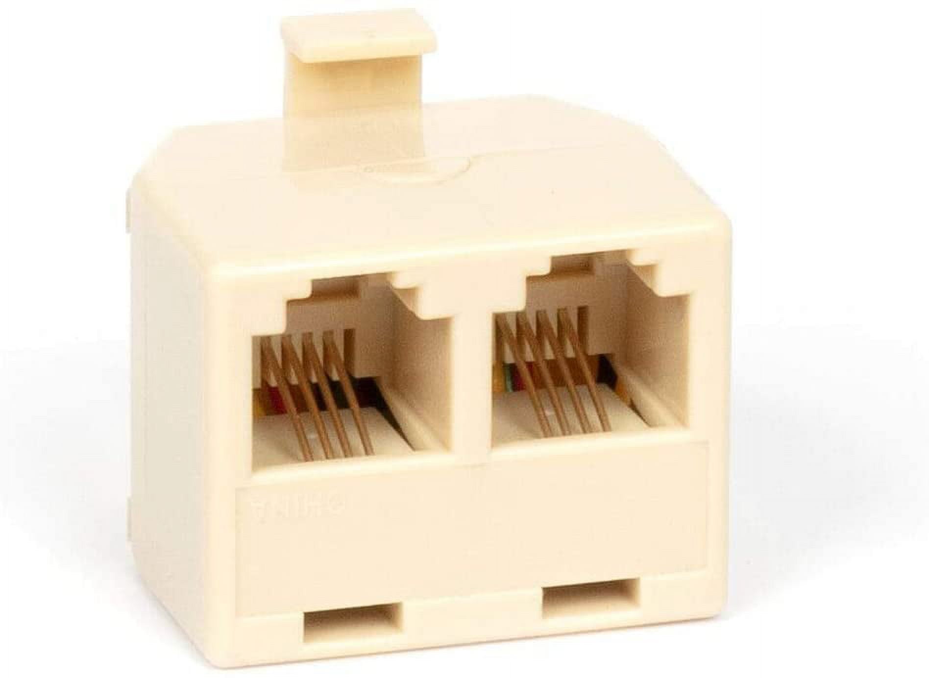 THE CIMPLE CO - Duplex Modular Phone Wall Jack Adapter (IVORY) RJ11 ...
