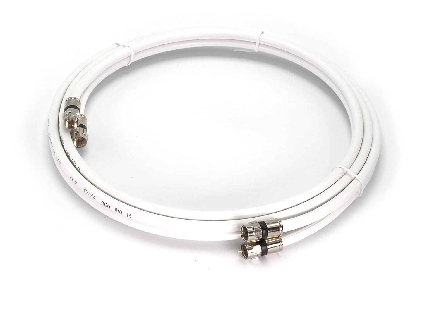 THE CIMPLE CO - White 25ft Dual RG6 Coax with High Quality Compression ...