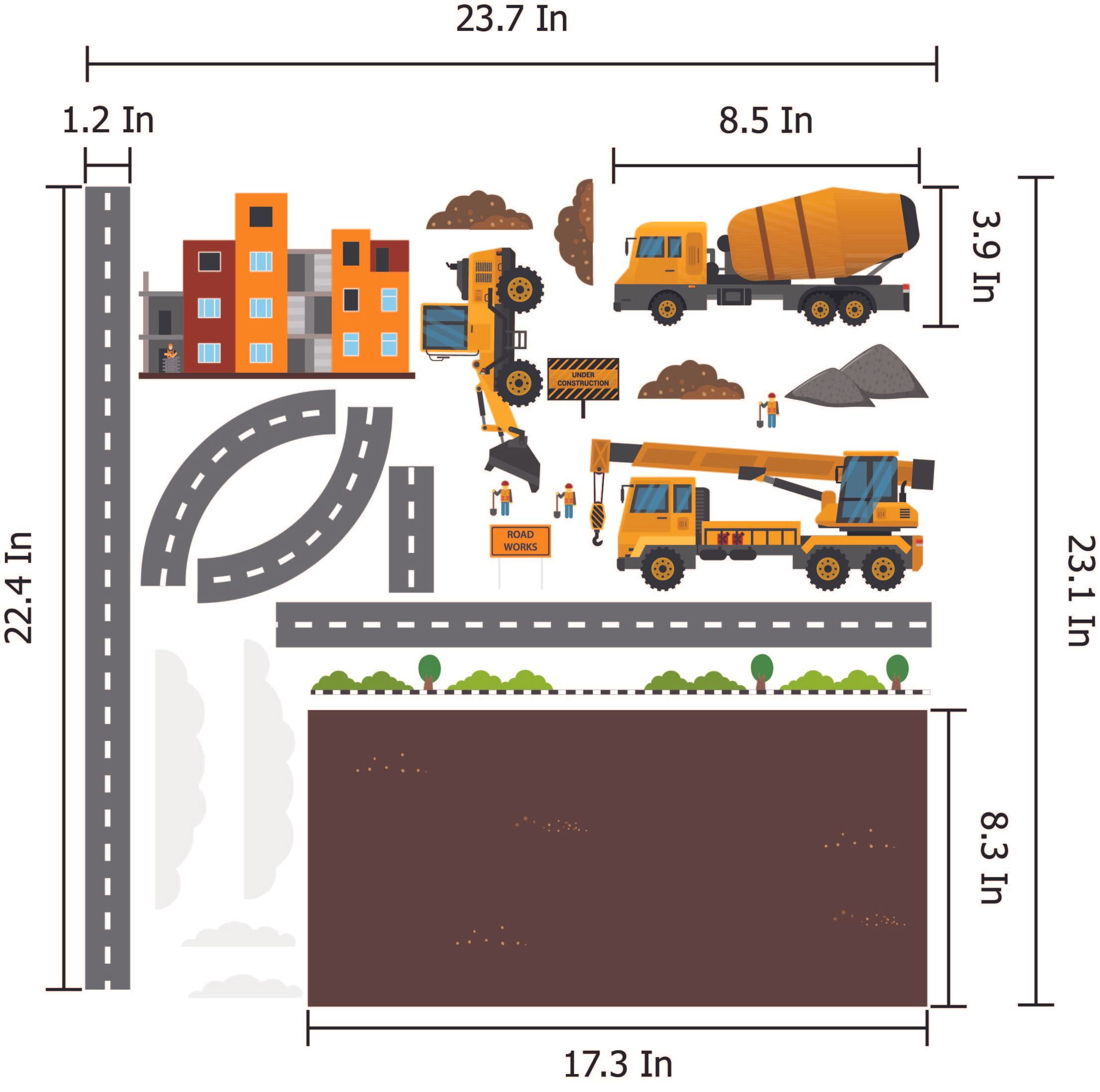 THE CITY - Kids Bedroom Vinyl Decal Adhesive Decoration Construction ...