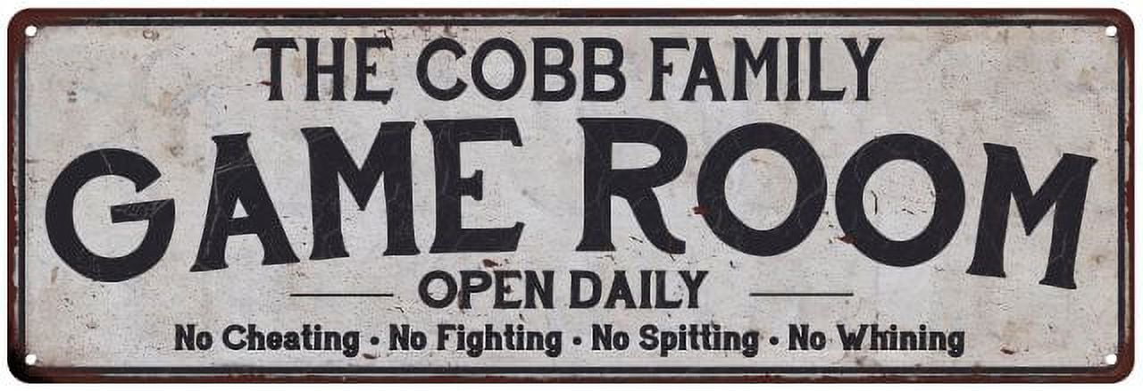 THE COBB FAMILY Gift Game Room Country Metal 6x18 Sign 206180042082 ...