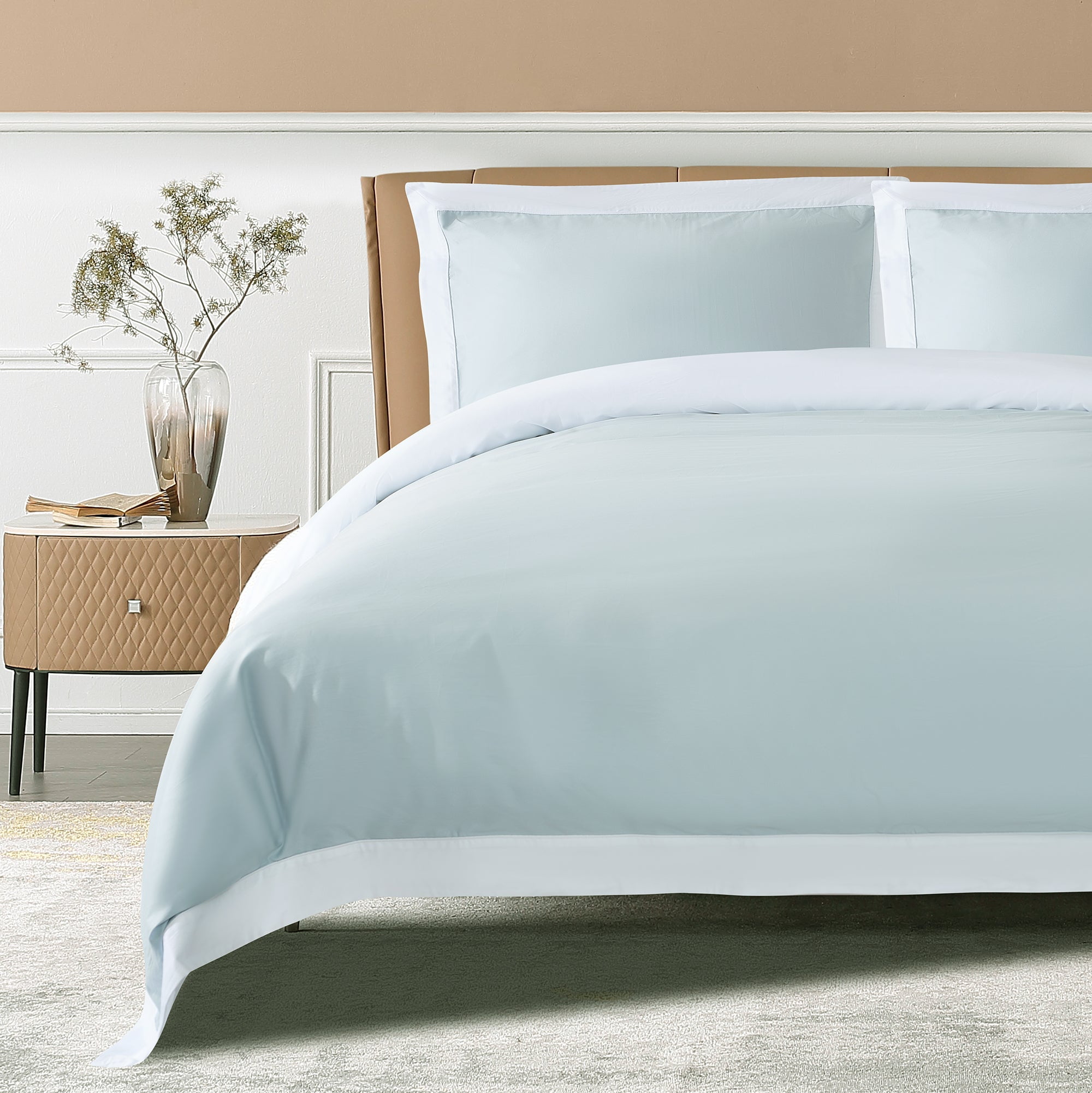 THE COTTON & SILK 100% Luxury Long-staple Cotton Duvet Cover Set (1 ...