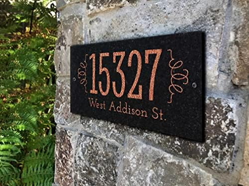 THE DAISY Stone Address Plaque With Engraved Numbers. Address Sign Made ...