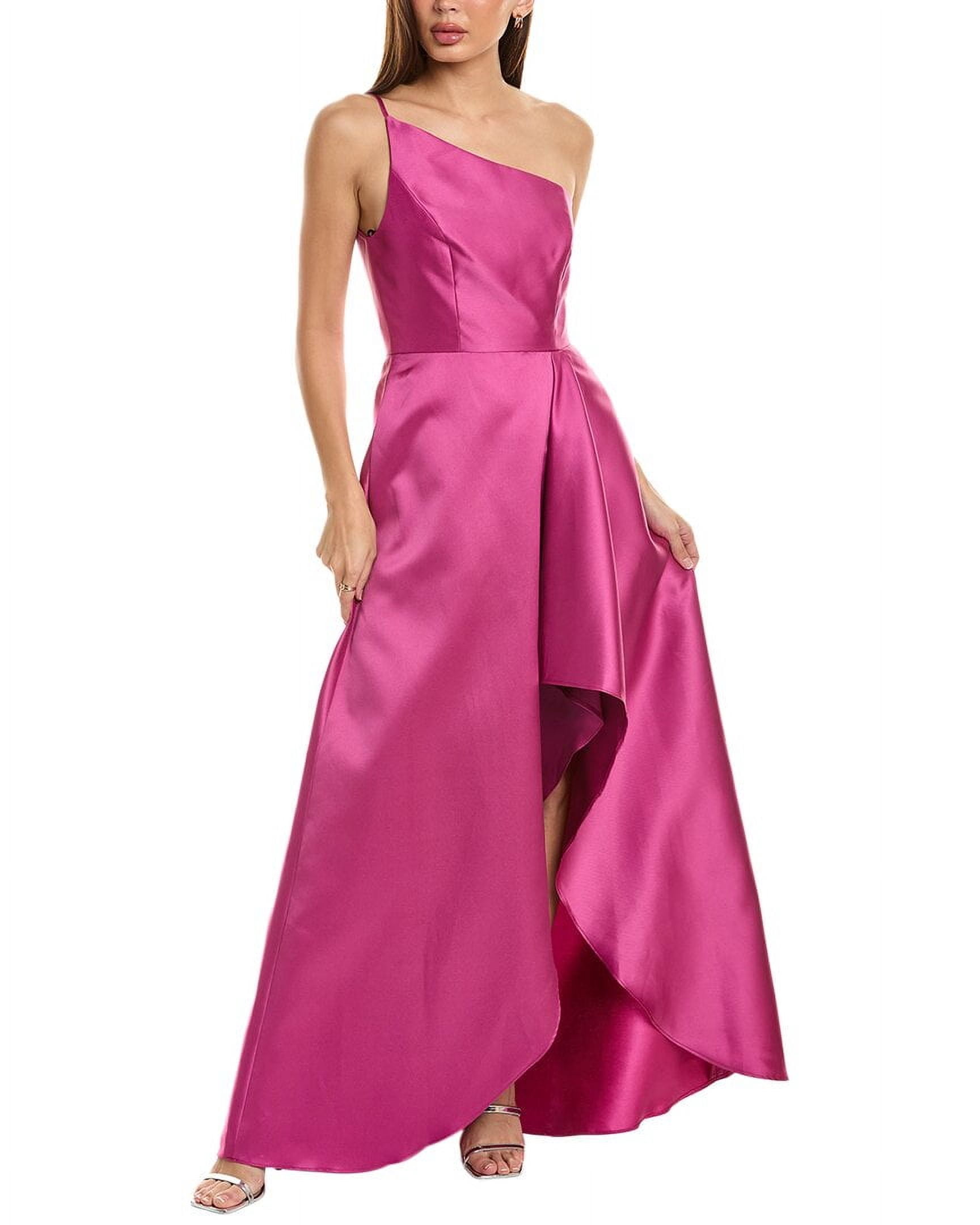 THE DESSY GROUP womens Alfred Sung One-Shoulder Satin Gown, 14 ...