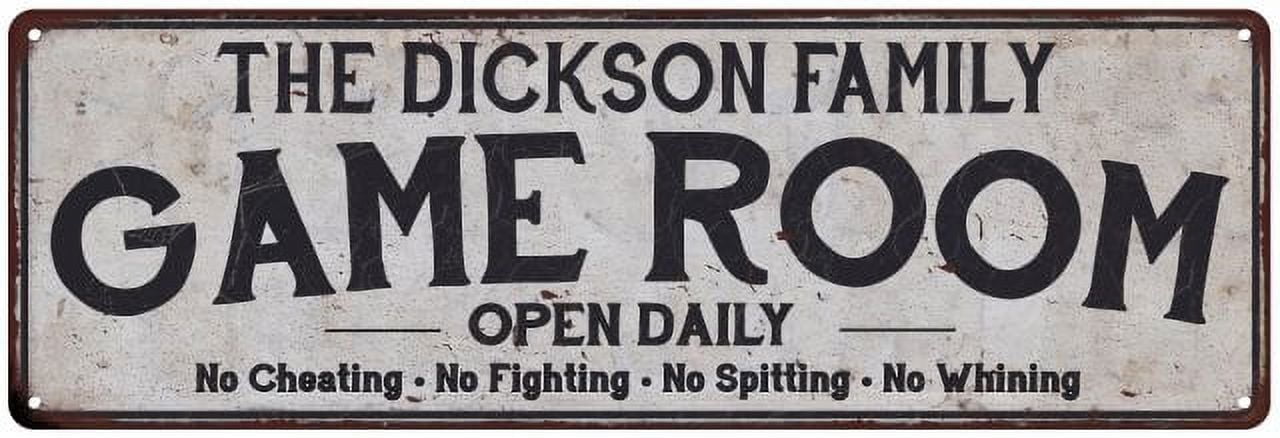 THE DICKSON FAMILY Game Room Country Metal 8x24 Sign 108240042815 ...