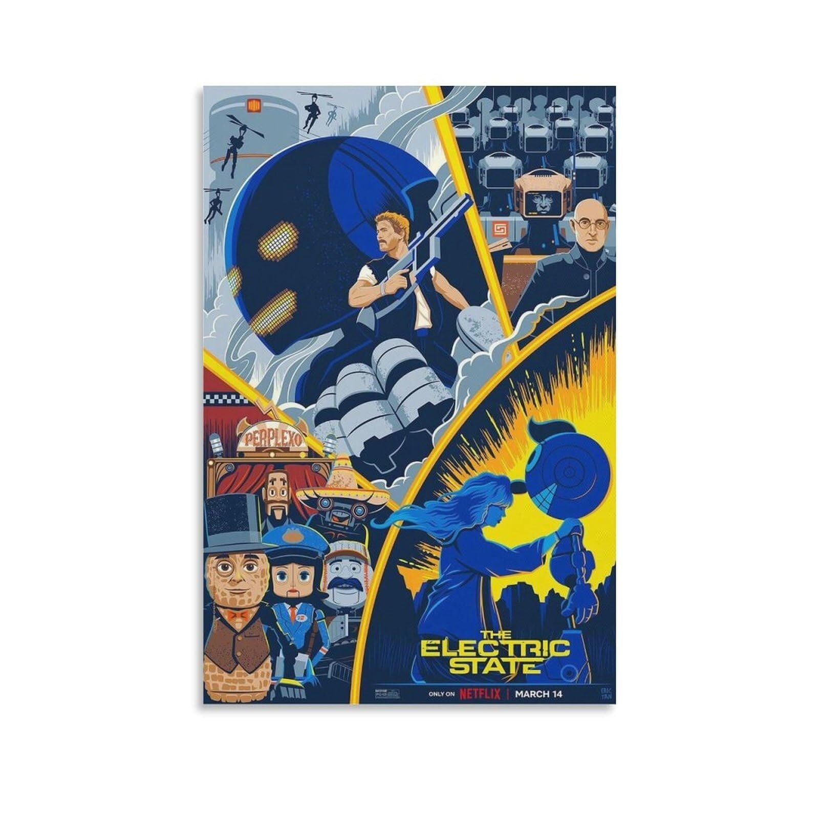 THE ELECTRIC STATE Canvas Wall Art - Retro-Futuristic Wasteland Poster ...