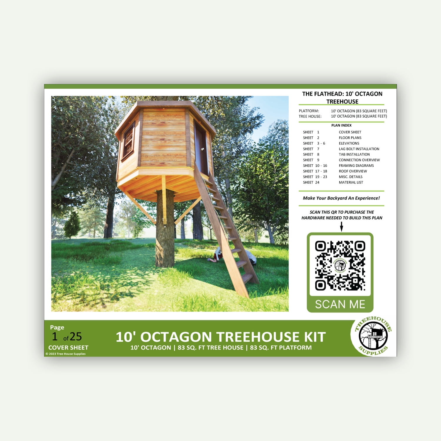 THE FLATHEAD © : 10' Octagon Treehouse Plan - Walmart.com
