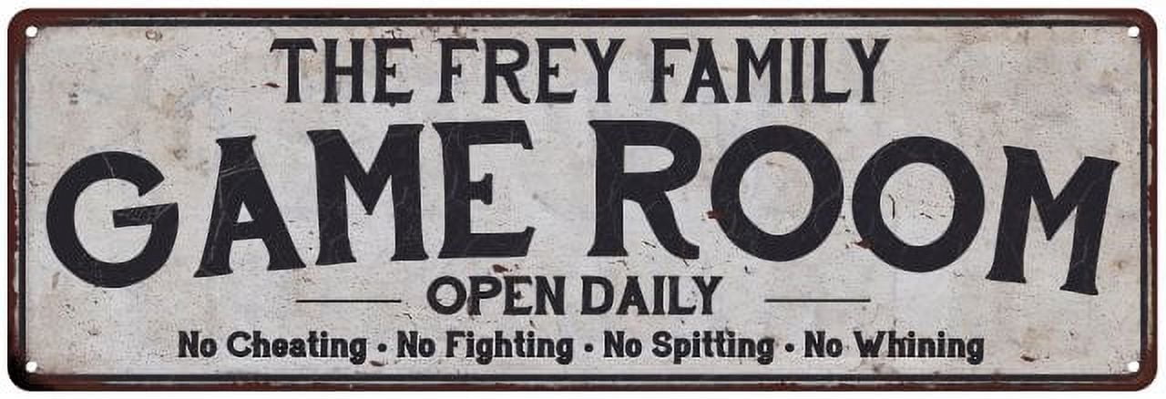 THE FREY FAMILY Gift Game Room Country Metal 6x18 Sign 206180042146 ...