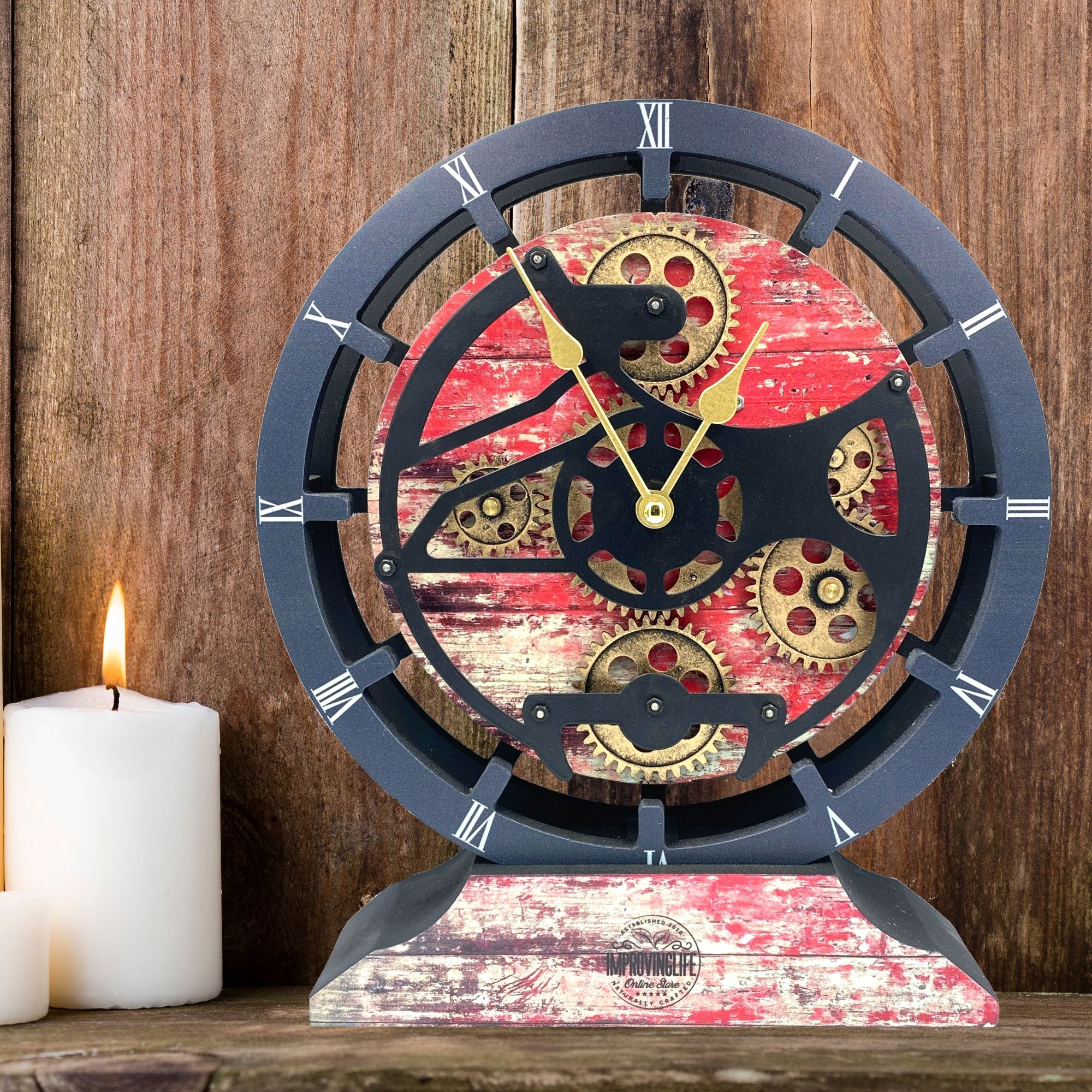 THE GEARS CLOCK Desk Clock with Real Moving Gears (wall clock)CA-LI_ 10 ...