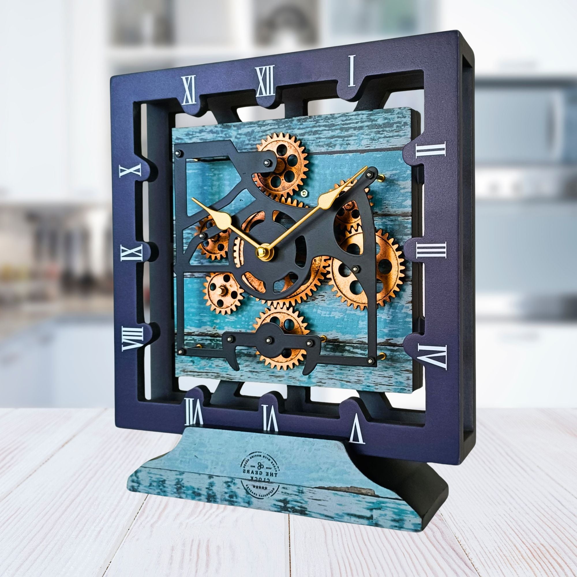 THE GEARS CLOCK Desk Clock with Real Moving Gears (wall clock)CA-LI_ 10 ...