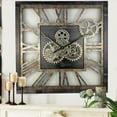 THE GEARS CLOCK Wall Clock with Real Moving Gears AM-LI_ 24 in Square ...