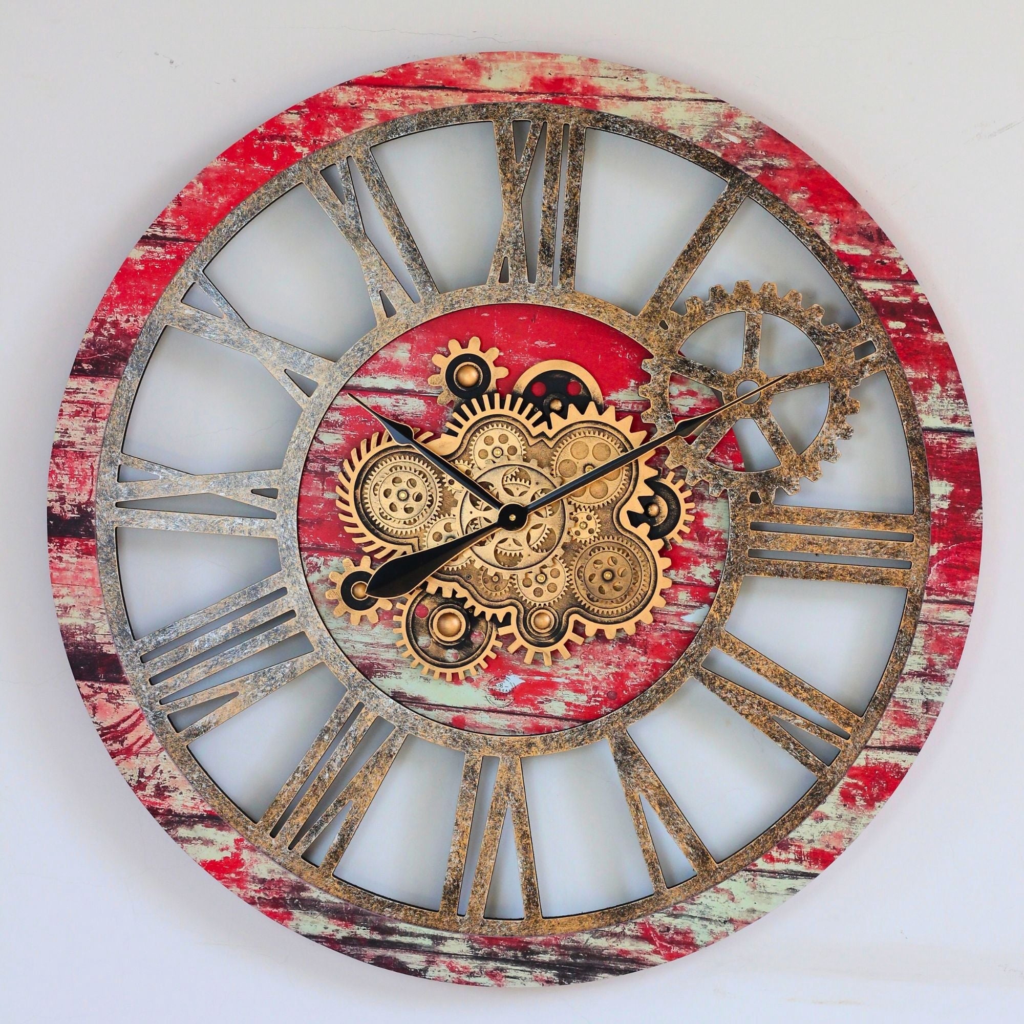 THE GEARS CLOCK Wall Clock with Real Moving Gears AM-LI_ 36 in Round ...