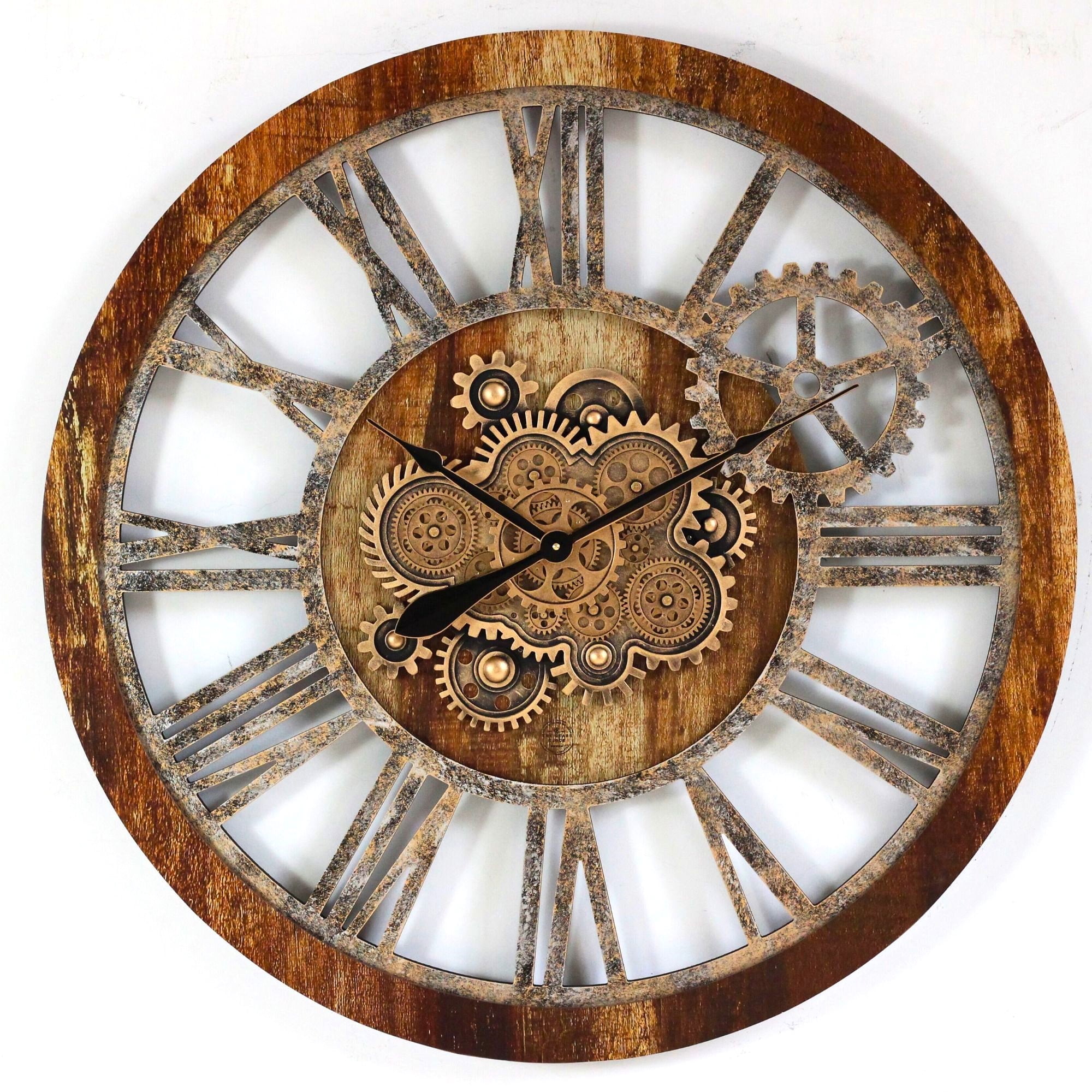 THE GEARS CLOCK Wall Clock with Real Moving Gears AM-LI_ 36 in Round ...