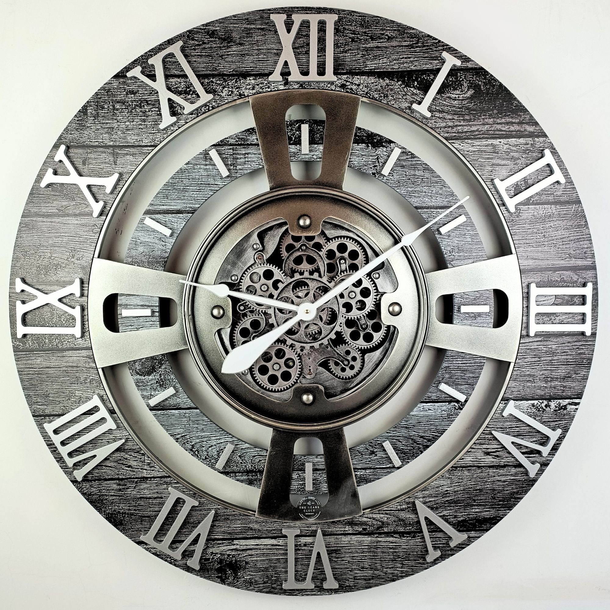 THE GEARS CLOCK Wall Clock with Real Moving Gears EN-LI_ 36 in Round ...