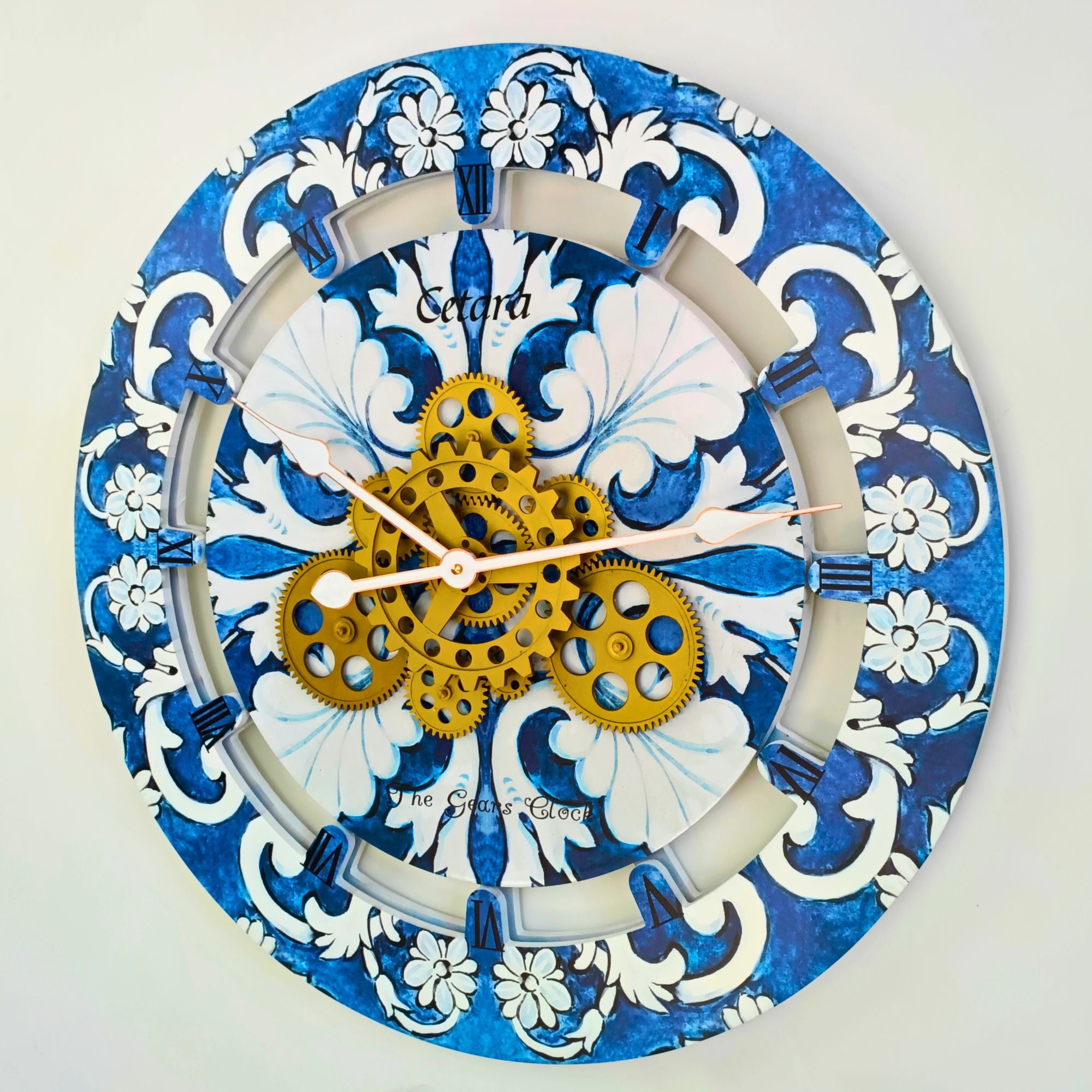 THE GEARS CLOCK Wall Clock with Real Moving Gears IT-LI_ 24 in Round ...