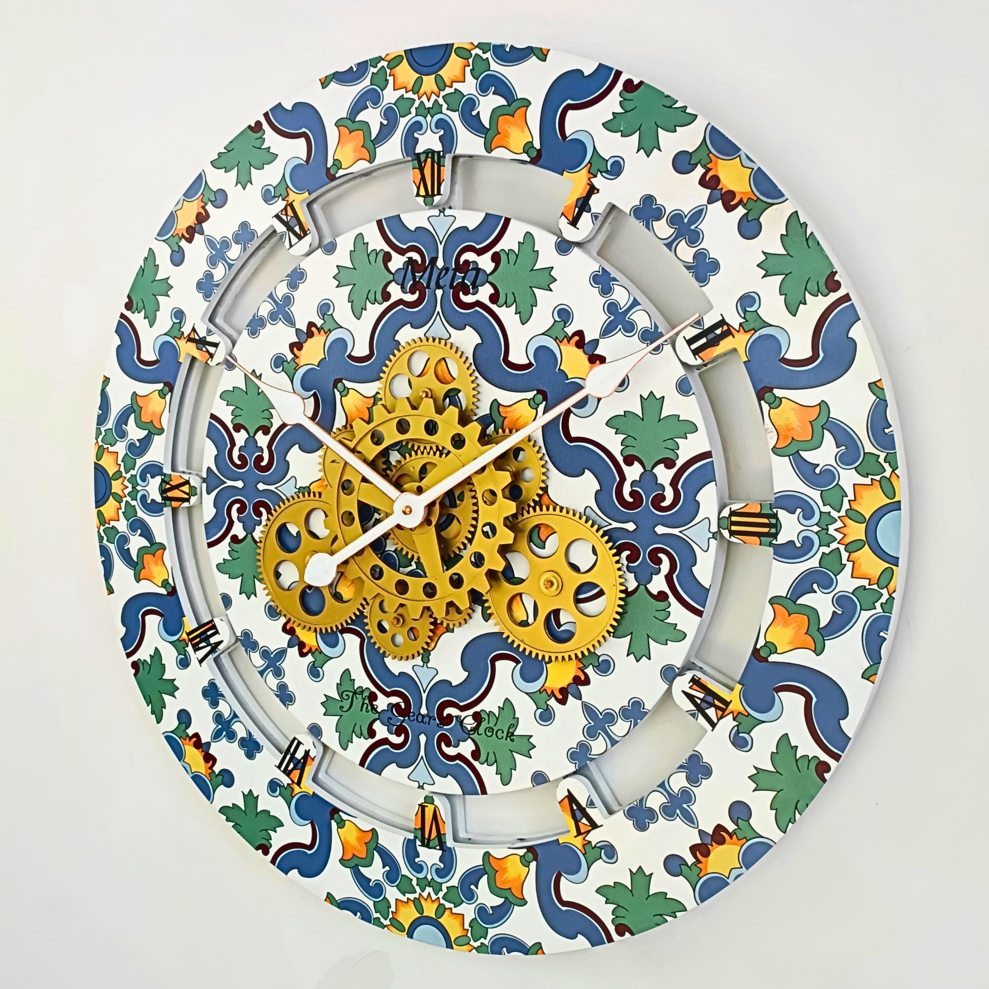 THE GEARS CLOCK Wall Clock with Real Moving Gears IT-LI_ 24 in Round ...