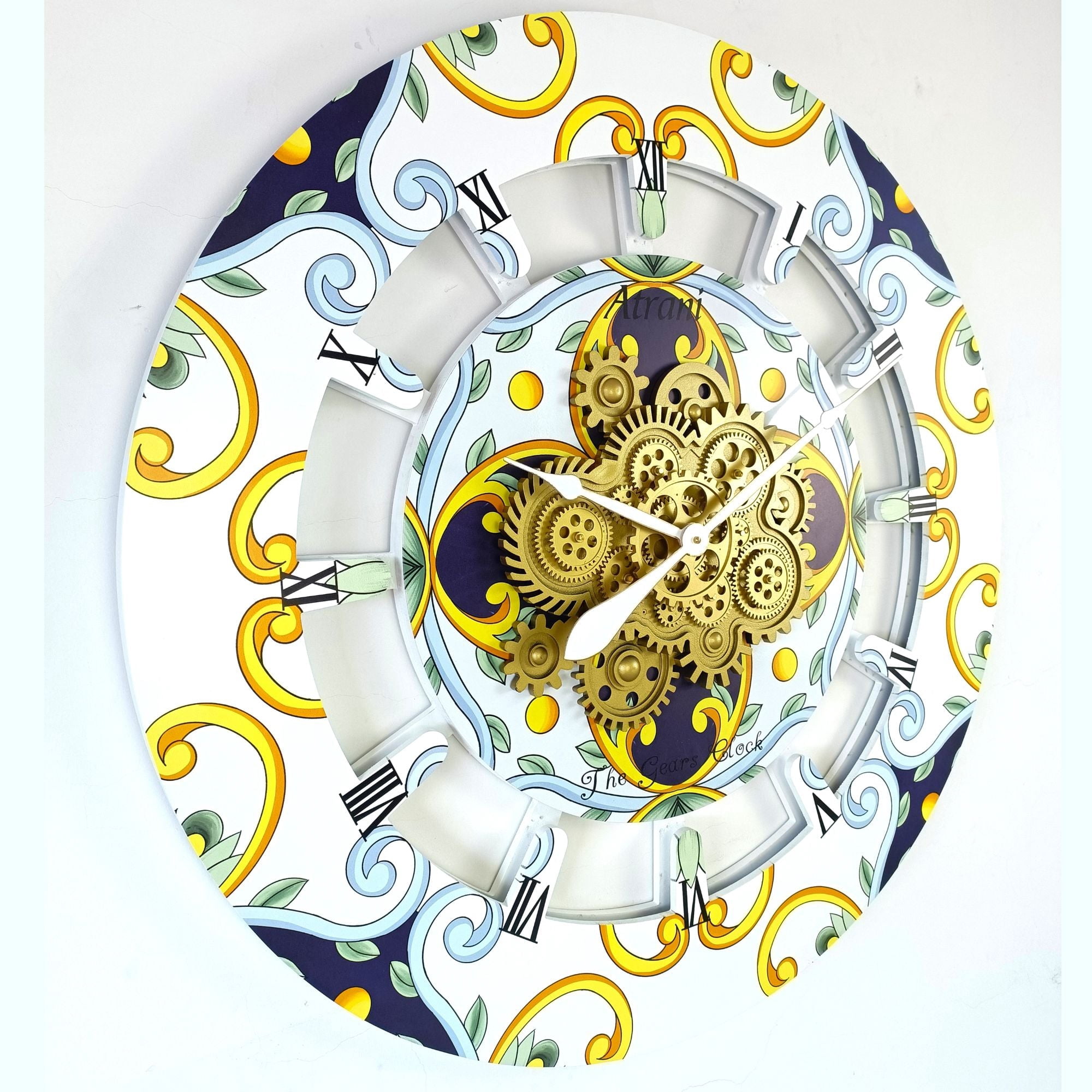 THE GEARS CLOCK Wall Clock with Real Moving Gears IT-LI_ 36 in Round ...
