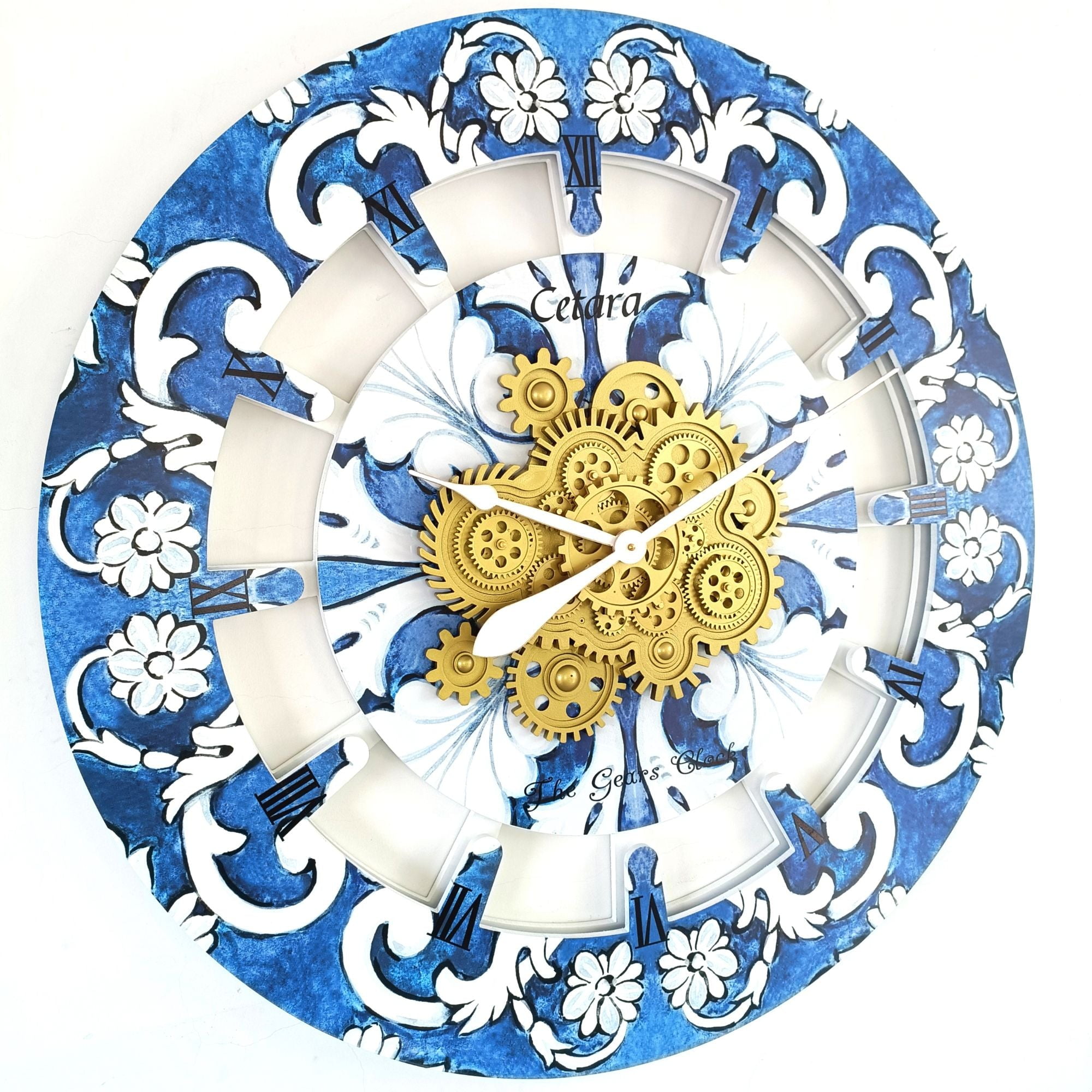 THE GEARS CLOCK Wall Clock with Real Moving Gears IT-LI_ 36 in Round ...