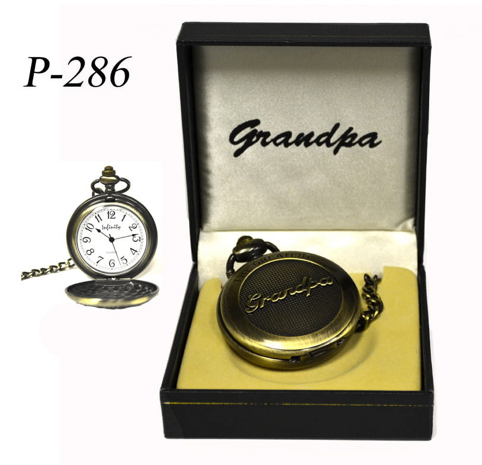 THE GREATEST Grandpa with Waist Chain Quartz Pocket watch Bronze Free ...