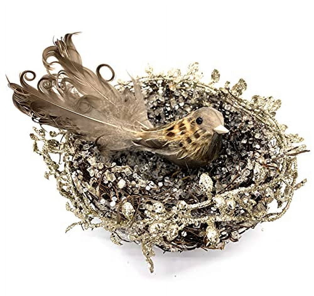THE JOY TREE Bird Nest + Bird Clip Ornament for Christmas Tree ...
