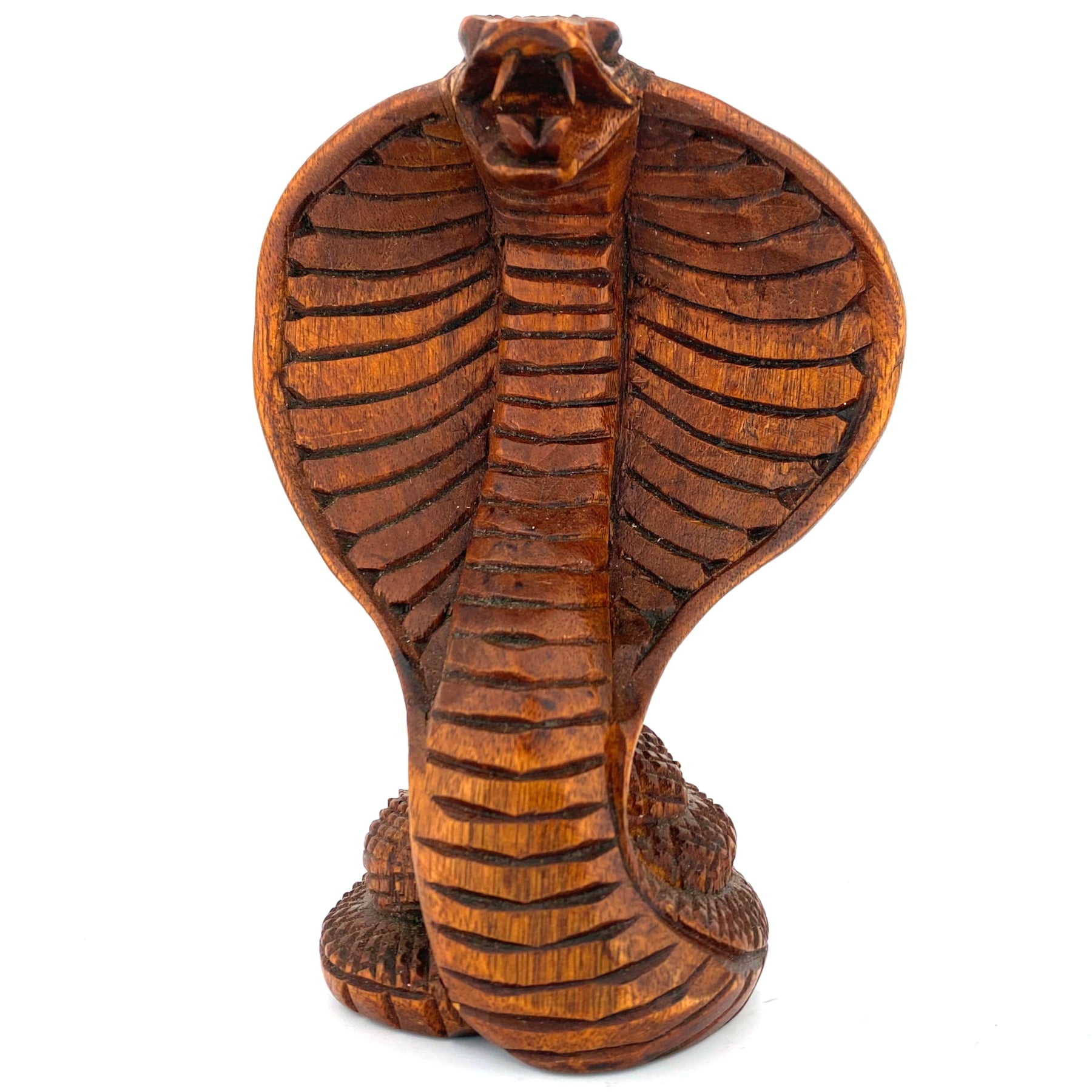 THE JOY TREE Cobra - Hand Carved Wood Snake King Cobra Sculpture ...