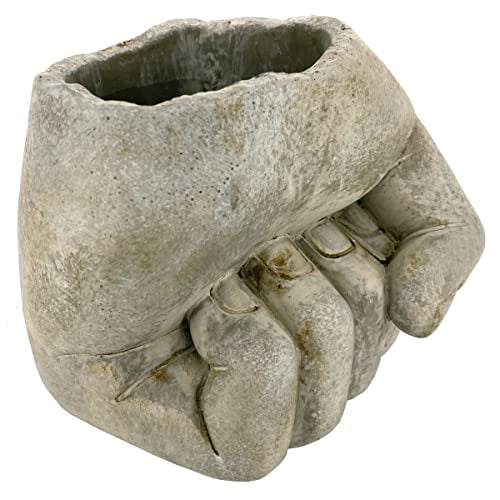 THE JOY TREE Hand Planter- Cement Fist Succlant Flower Pot 6" - Walmart.com