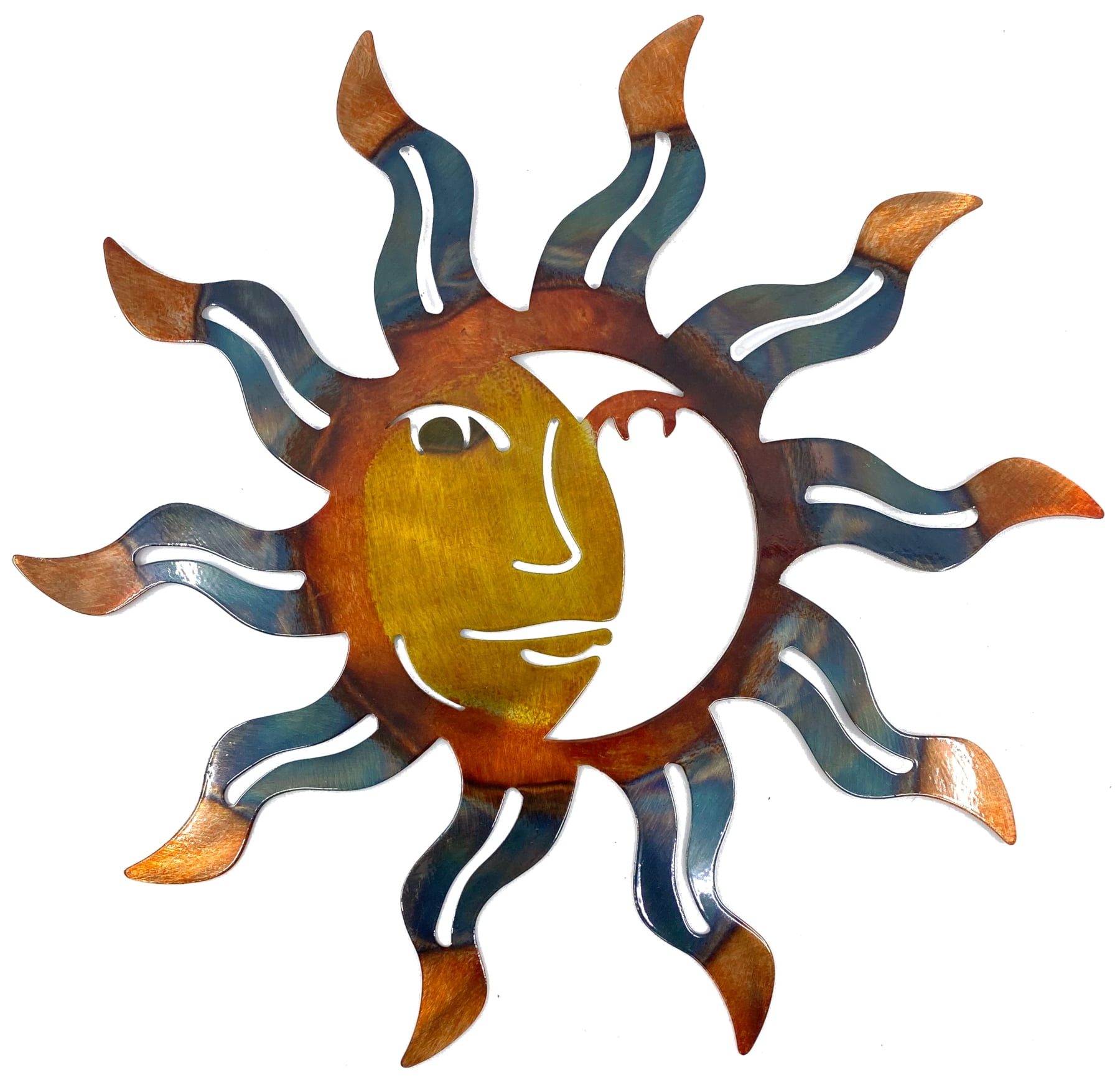 THE JOY TREE Sun Moon Metal Wall Art - Celestial Outdoor Yard Décor ...
