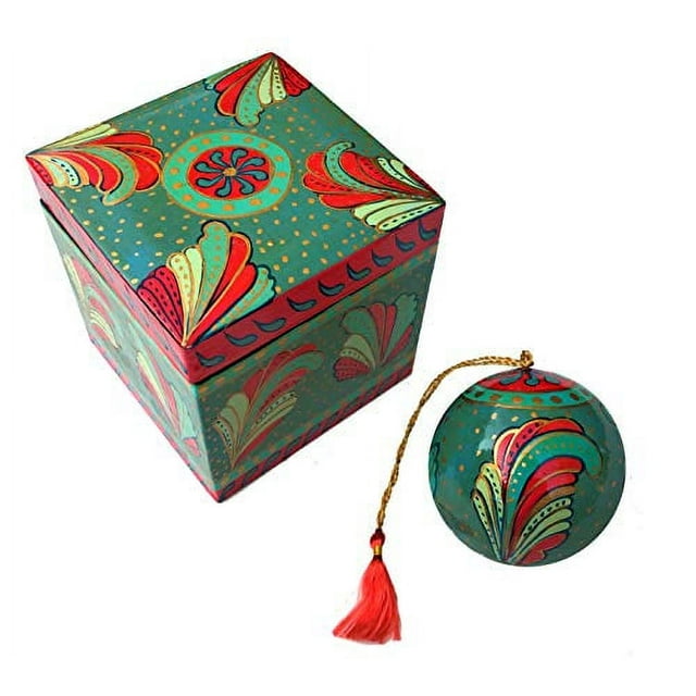 THE JOY TREE Traditional Handpainted Regal Plume Ornament with Matching ...