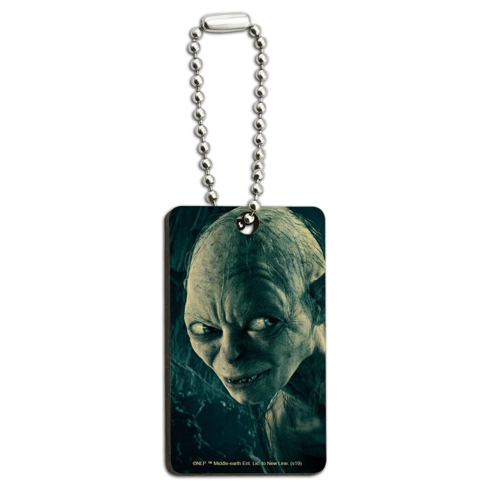 THE LORD OF THE RINGS Gollum Character Wood Wooden Rectangle Keychain ...